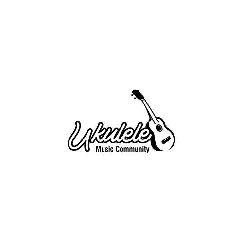 Simple Minimalist Typography Ukulele Music Logo Design. Vector Graphic ...