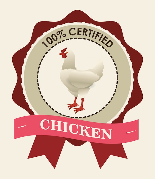 Vintage Certified Chicken Emblem with Rooster Illustration | Jiffy Designs