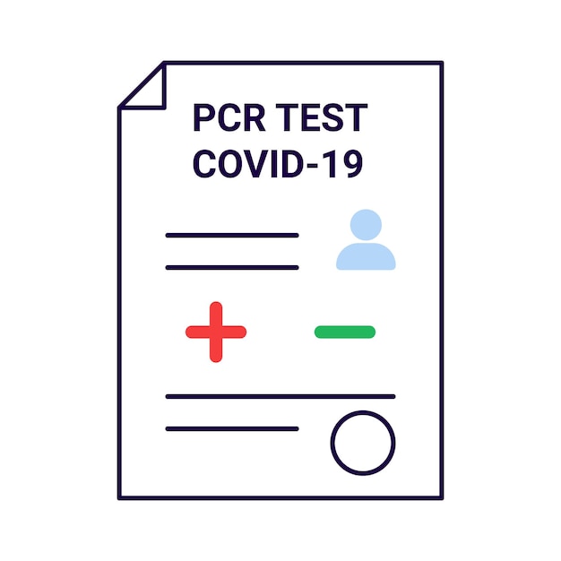COVID-19 PCR Test Document with Medical Symbols | Jiffy Designs