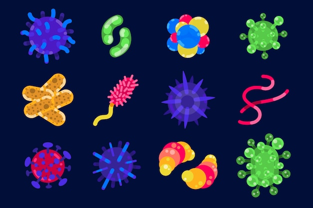 Vibrant Collection of Whimsical Microbiome Illustrations | Jiffy Designs