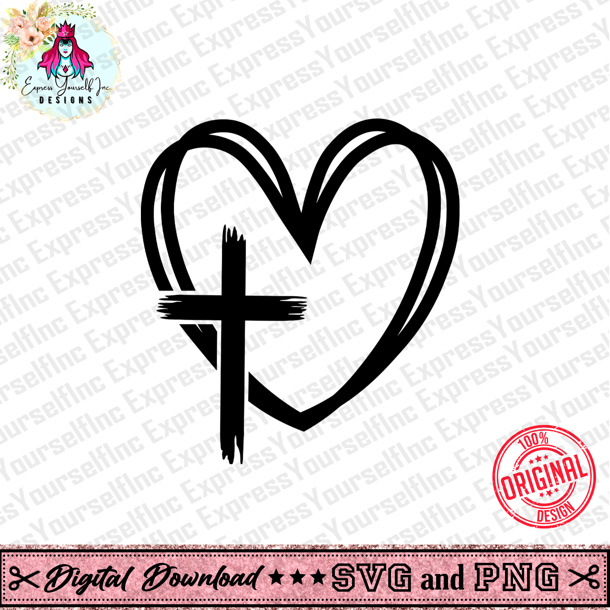 Cross in Heart svg, Heart Cross Svg, Easter svg, Christian svg, Faith ...