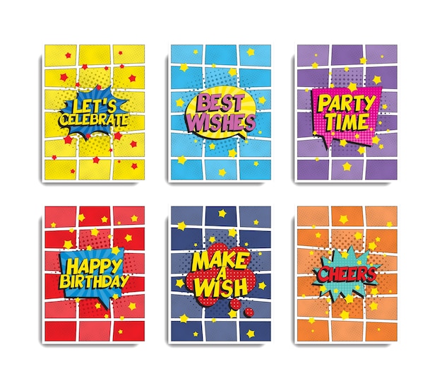 Vibrant Retro-Inspired Celebration Cards with Burst Graphics | Jiffy ...