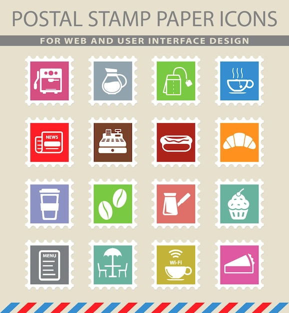 Vibrant Collection of Postal Stamp-Inspired Web and UI Icons | Jiffy ...