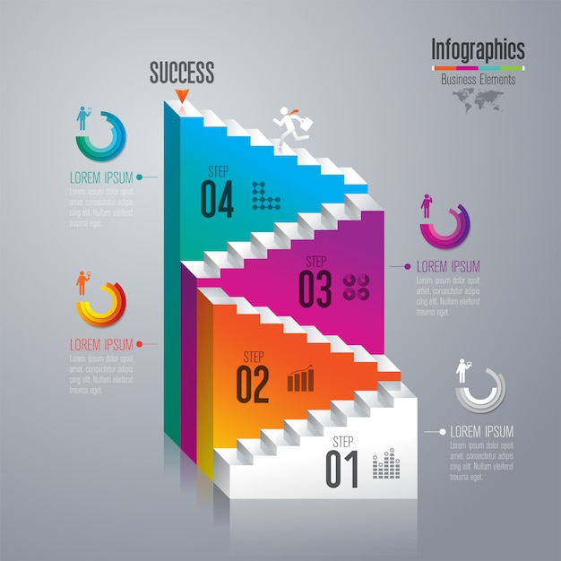 Vibrant Staircase to Success: An Infographic Journey | Jiffy Designs
