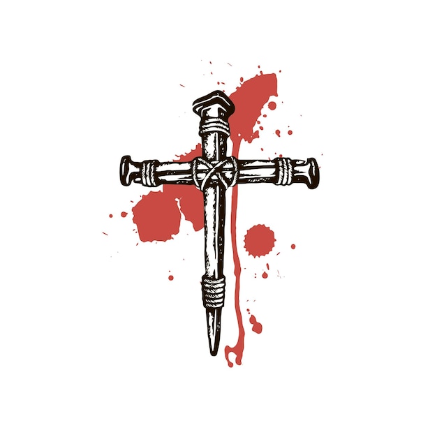 Crimson Cross: Symbolic Sword and Bloodstained Emblem | Jiffy Designs