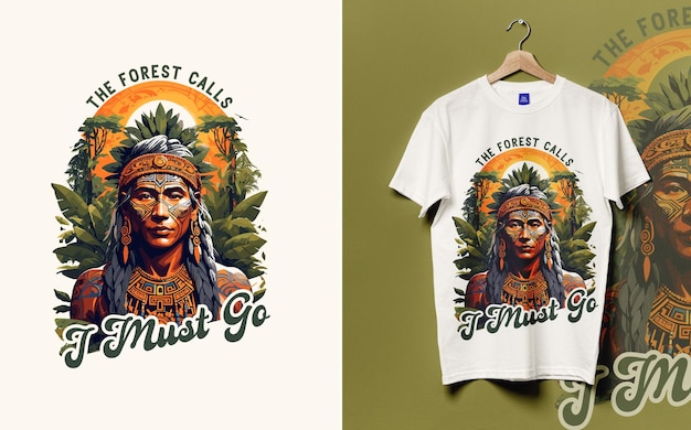 The Forest Calls: A Vibrant Tribal Design for Apparel | Jiffy Designs