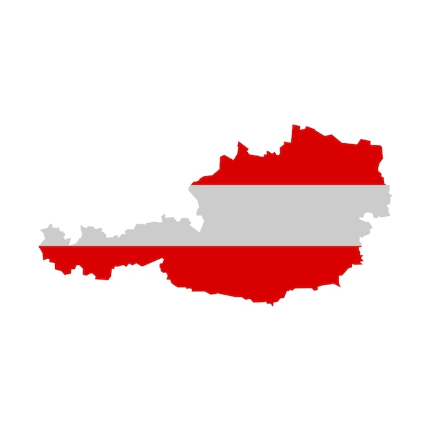 Vibrant Austrian Flag Silhouette Showcasing Country's Distinct Outline ...