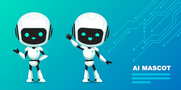 Cheerful AI Assistants Waving Friendly Greetings | Jiffy Designs