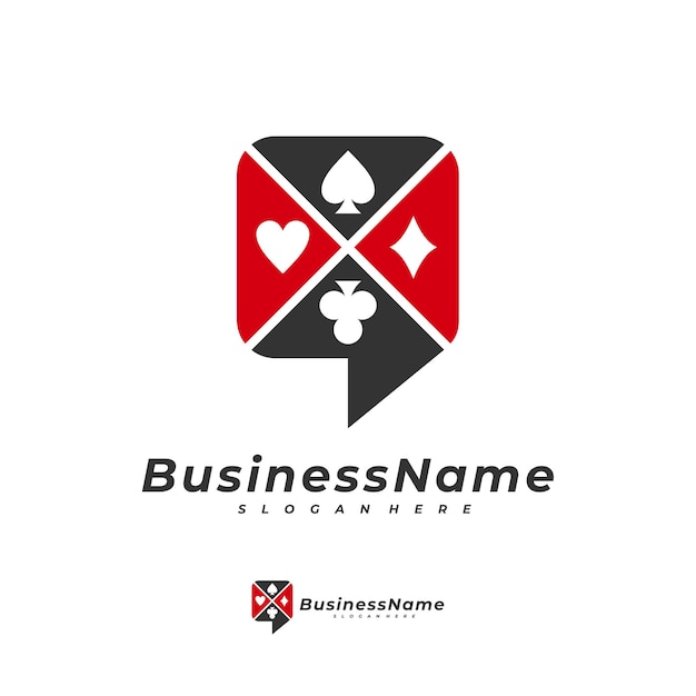 Elegant Playing Card Emblem with Bold Suit Symbols | Jiffy Designs