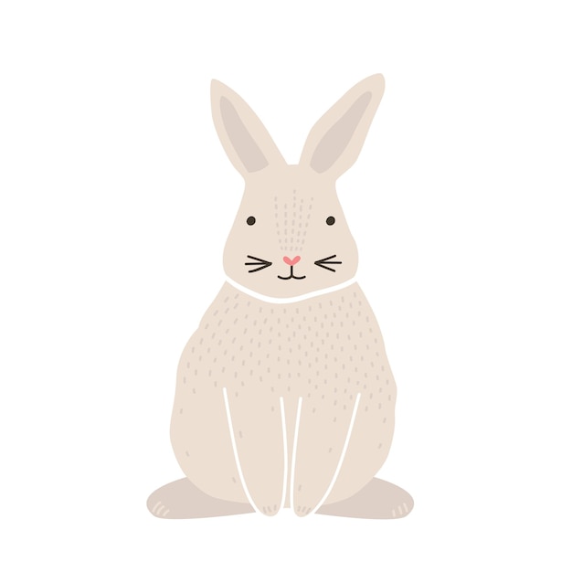 Cute Beige Bunny Rabbit with Smiling Expression | Jiffy Designs