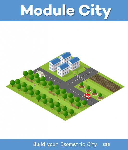 Modular Cityscape with Vibrant Greenery and Roadways | Jiffy Designs