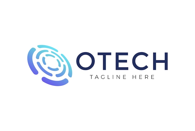 Stylized Spiral Logo with 'OTECH' Text and Tagline | Jiffy Designs