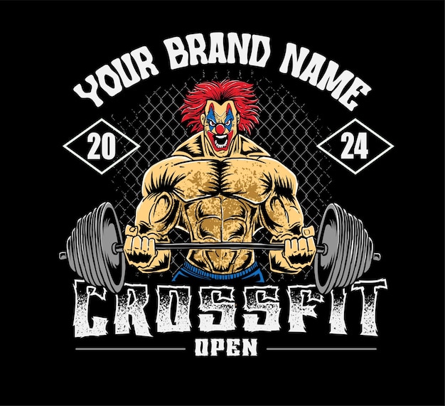 Muscular Clown Lifting Weights at Crossfit Open Event | Jiffy Designs