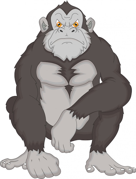 Grumpy Gorilla with Intense Gaze and Powerful Physique | Jiffy Designs