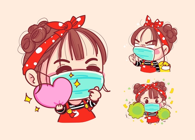 Charming Chibi Characters in Whimsical Masks and Accessories | Jiffy ...