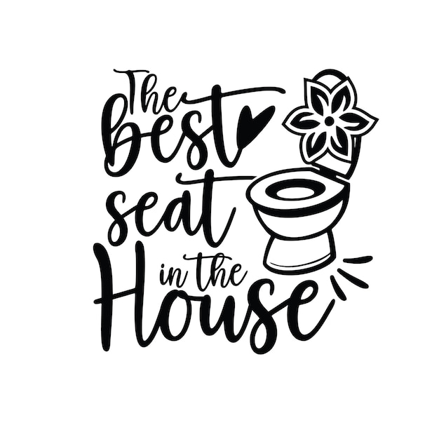 Charming Bathroom Lettering with Floral Decor and Toilet Icon | Jiffy ...