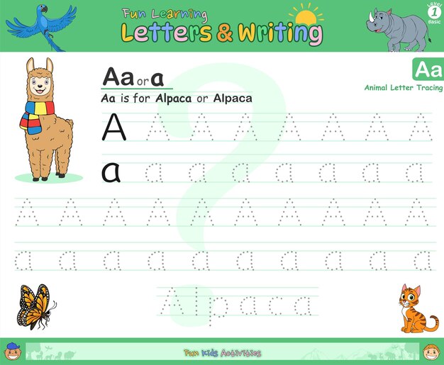 Engaging Animal-Themed Letter Tracing and Writing Practice | Jiffy Designs