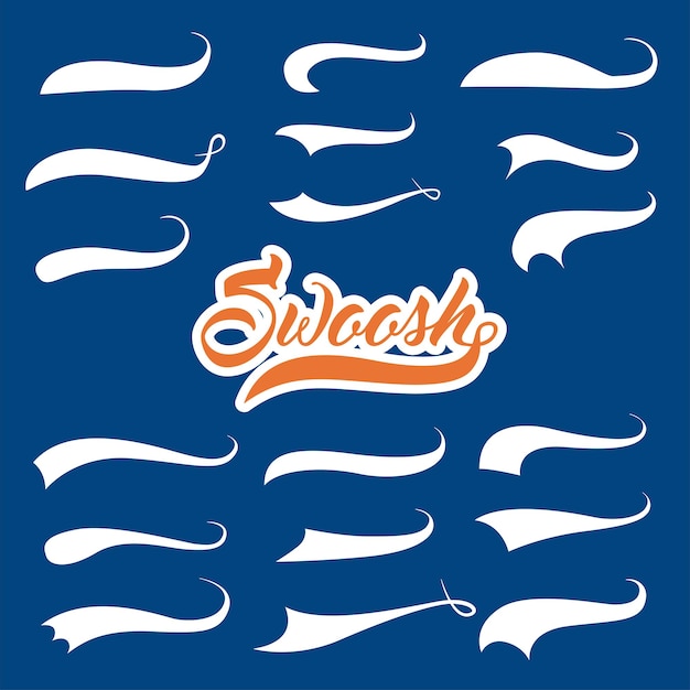 Elegant Swoosh Shapes on Navy Blue Background | Jiffy Designs