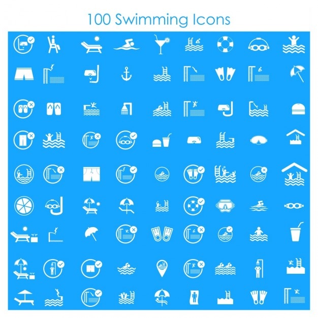 Comprehensive Collection of 100 Swimming and Aquatic Icons | Jiffy Designs