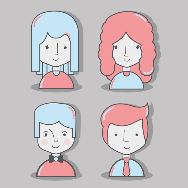 Diverse Collection of Stylized Human Avatars | Jiffy Designs