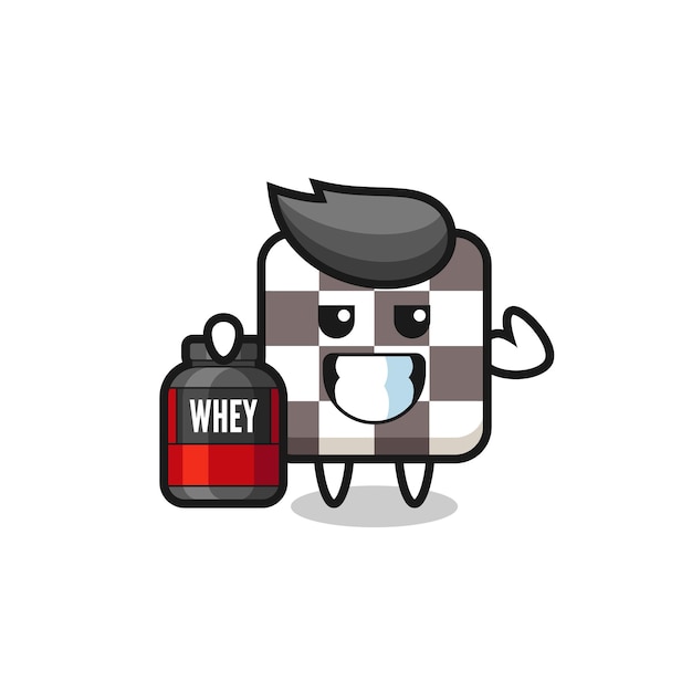 Charming Fitness Mascot with Whey Protein Supplement | Jiffy Designs