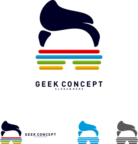 Social Geek Color Logo Concept Vector. Colorful Geek Logo Template ...