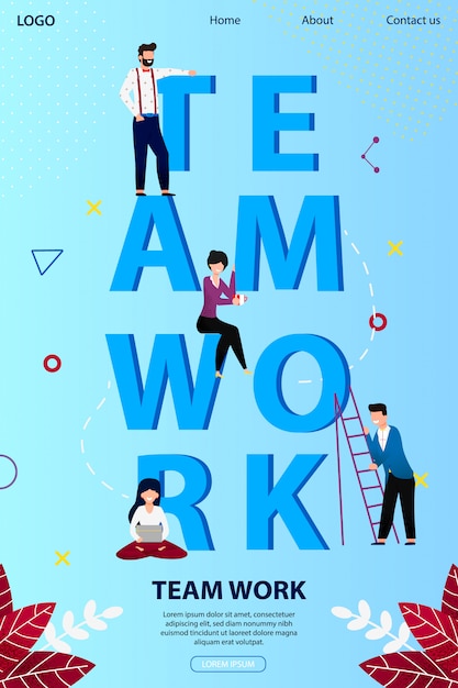 Vibrant Teamwork Illustration with Diverse Colleagues Collaborating ...