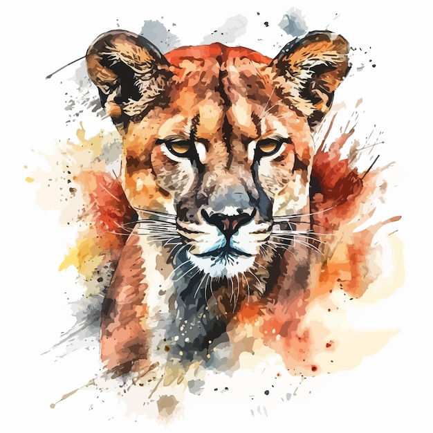 Majestic Lioness: A Vibrant Watercolor Portrait | Jiffy Designs