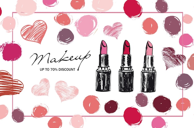 Vibrant Lipstick Showcase with Playful Brush Strokes | Jiffy Designs