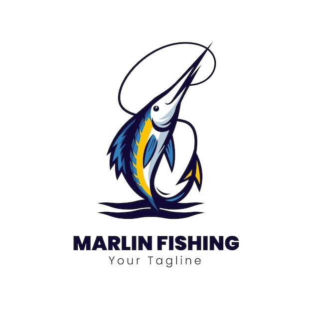 Vibrant Marlin Emblem with Elegant Typographic Branding | Jiffy Designs