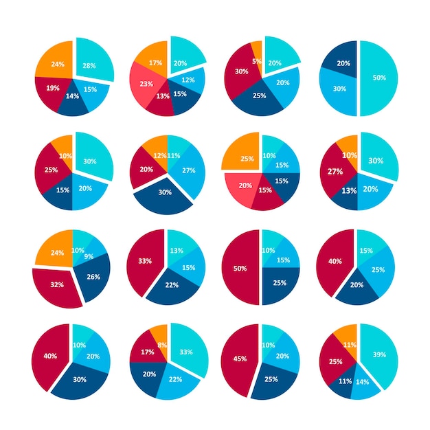 Vibrant Collection of Diverse Pie Chart Designs | Jiffy Designs