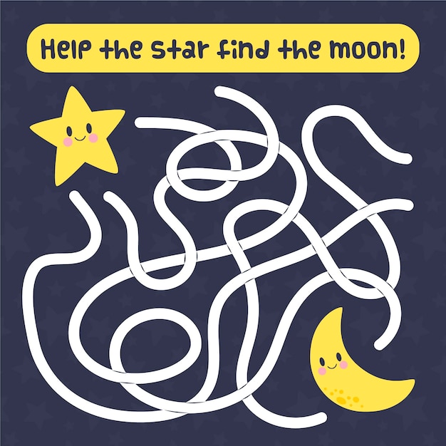 Whimsical Star and Moon Maze for Kids | Jiffy Designs