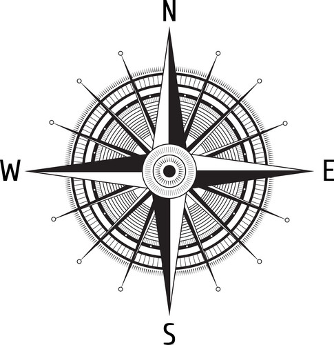 Detailed Compass Windrose Isolated On White. Vector Illustration ...