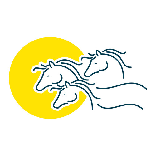 Silhouette Of 3 Horse Logo Template Vector Illustration Design On White ...