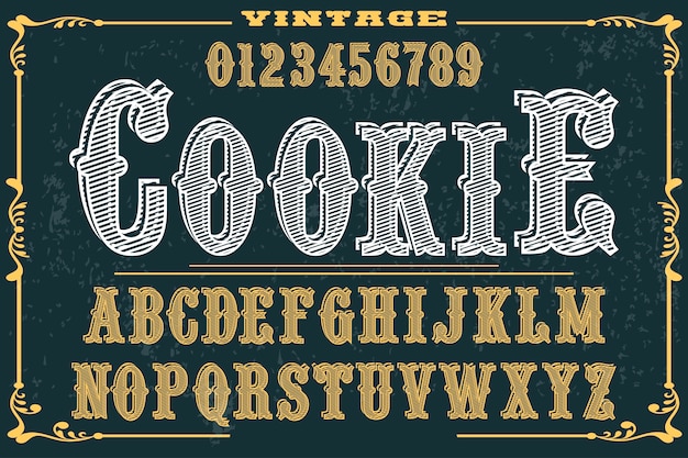 Vintage Cookie Typography Design with Ornate Borders | Jiffy Designs