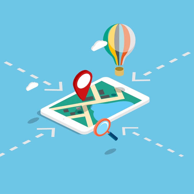 Vibrant Map with Hot Air Balloon Soaring Above | Jiffy Designs