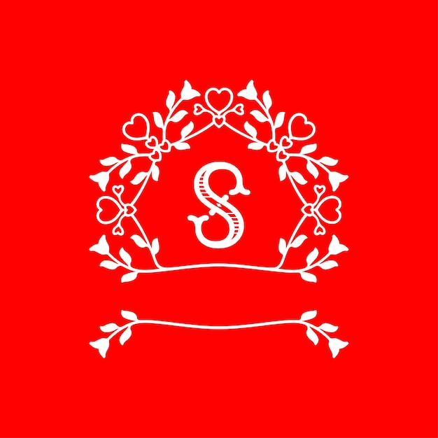 Elegant Floral Monogram on Vibrant Red Background | Jiffy Designs