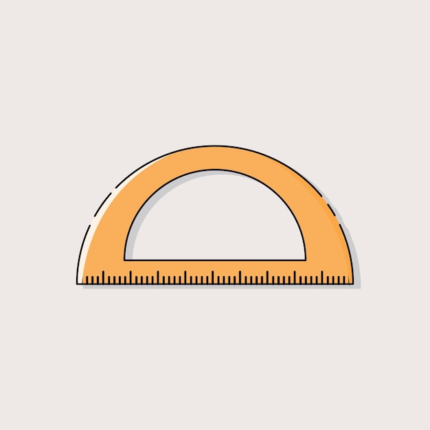 Vibrant Orange Protractor with Precise Measurement Markings | Jiffy Designs