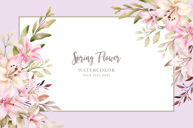 Delicate Pink Spring Flower Border Illustration | Jiffy Designs