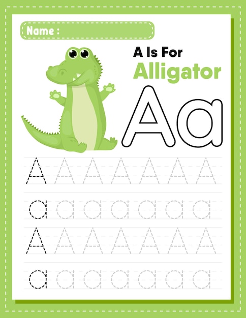 Playful Alligator Tracing Worksheet for Early Learners | Jiffy Designs