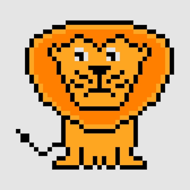 Charming Pixel Art Lion Illustration | Jiffy Designs