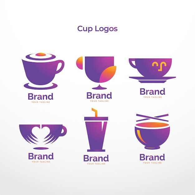 Vibrant Cup-Shaped Logos with Playful Designs and Patterns | Jiffy Designs