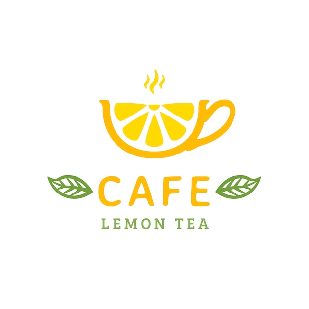 Refreshing Lemon Tea Cafe Logo with Citrus Motif | Jiffy Designs