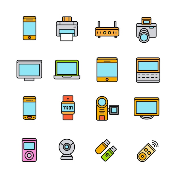 Vibrant Technological Icons: A Diverse Digital Landscape | Jiffy Designs