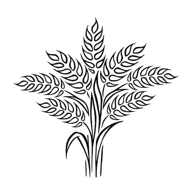Elegant Wheat Stalks Silhouette with Intricate Leaf Patterns | Jiffy ...