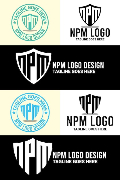 Versatile NPM Logo Designs with Monogram and Tagline | Jiffy Designs