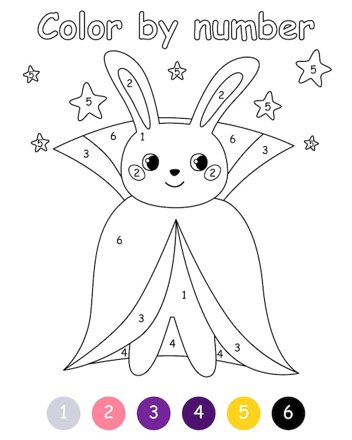 Adorable Bunny Color-by-Number Illustration | Jiffy Designs