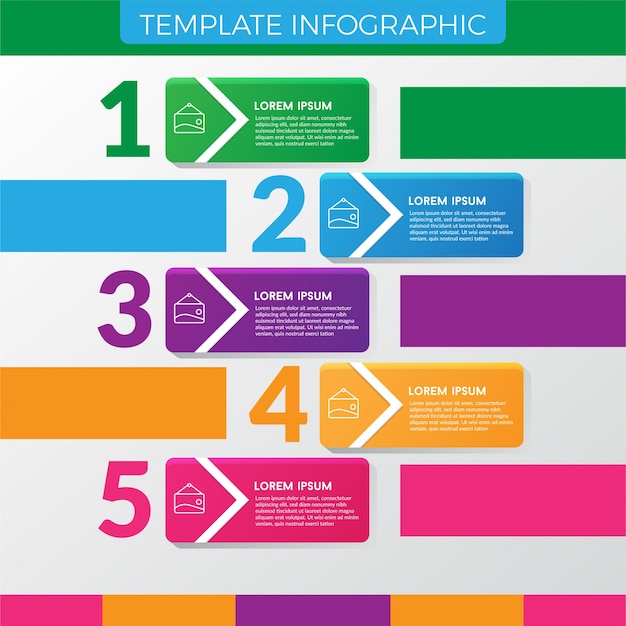 Colorful Numbered Banners Infographic Design Template with Text ...