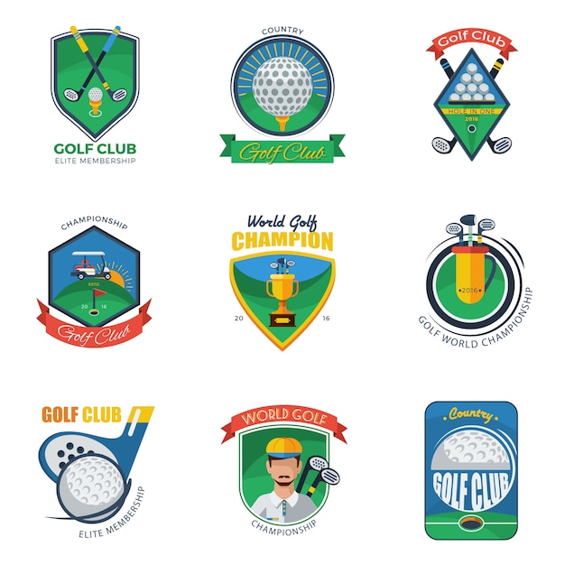 Vibrant Golf Club Emblems and Sports Badge Collection | Jiffy Designs