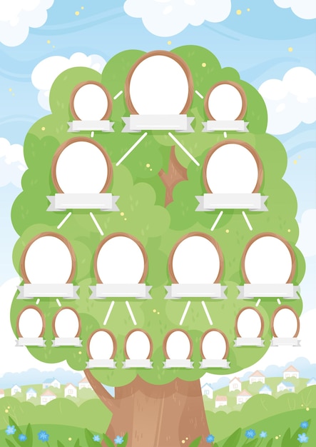 Whimsical Family Tree with Smiling Silhouettes in Nature | Jiffy Designs